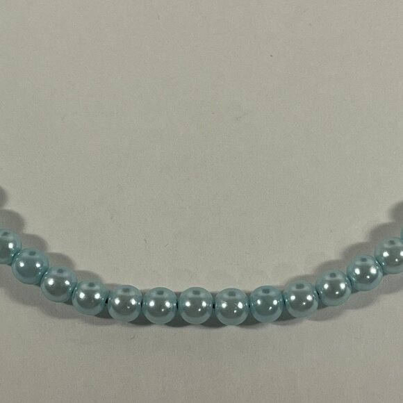 Jewelry | Small Light Blue Faux Pearl Bead Necklace 8mm Beads Nwt ...